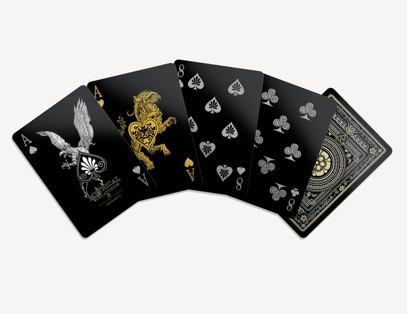 Mythical Creatures II Playing Cards - Black Silver & Gold Edition ...