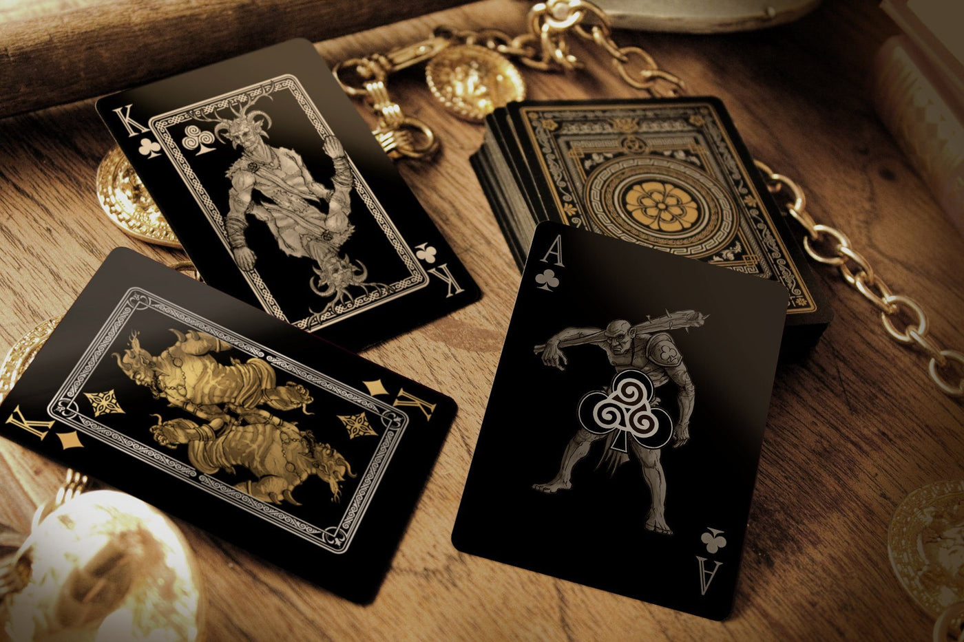 Mythical Creatures II Playing Cards - Black Silver & Gold Edition ...