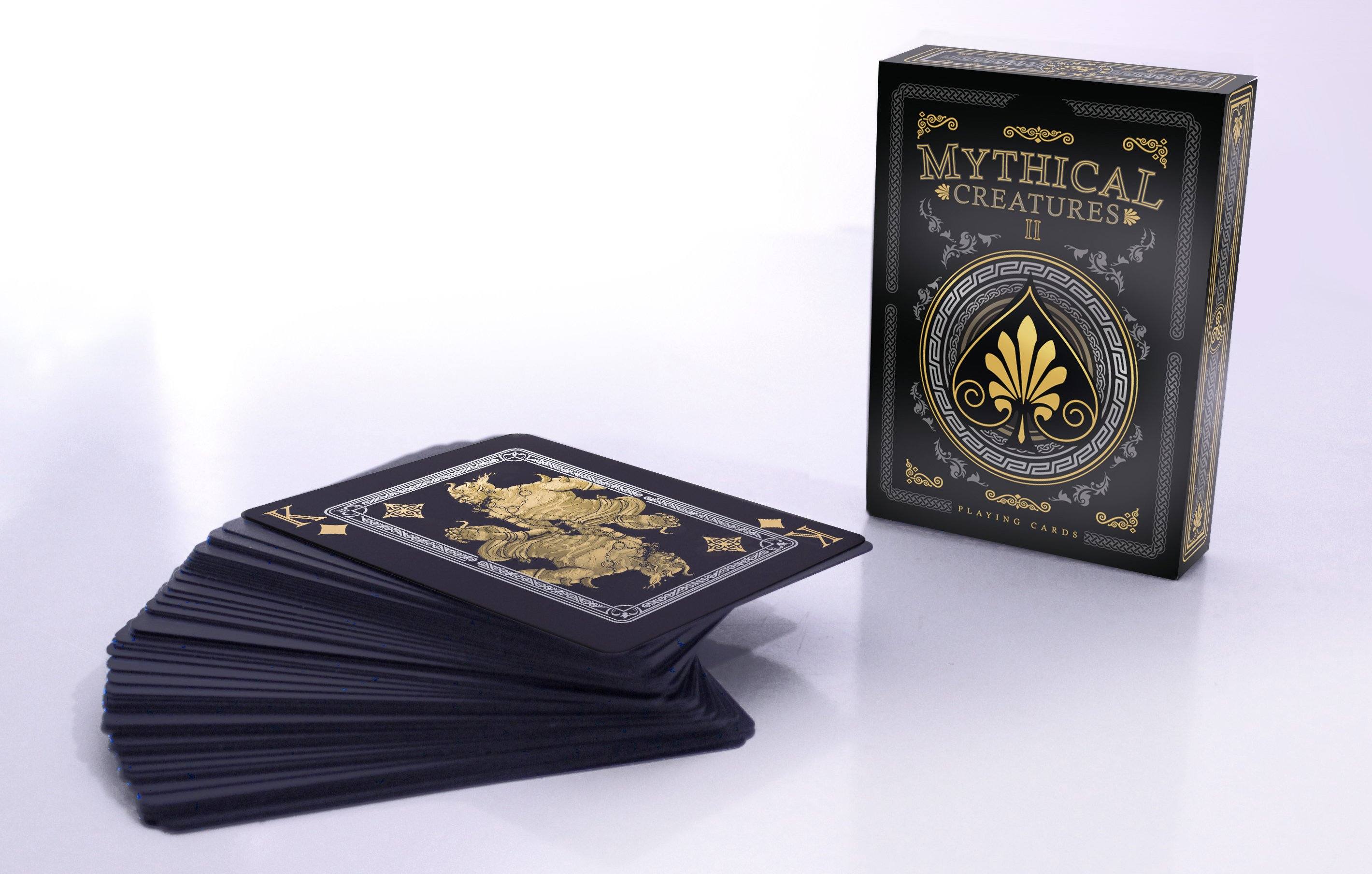 Mythical Creatures II Playing Cards - Black Silver & Gold Edition ...