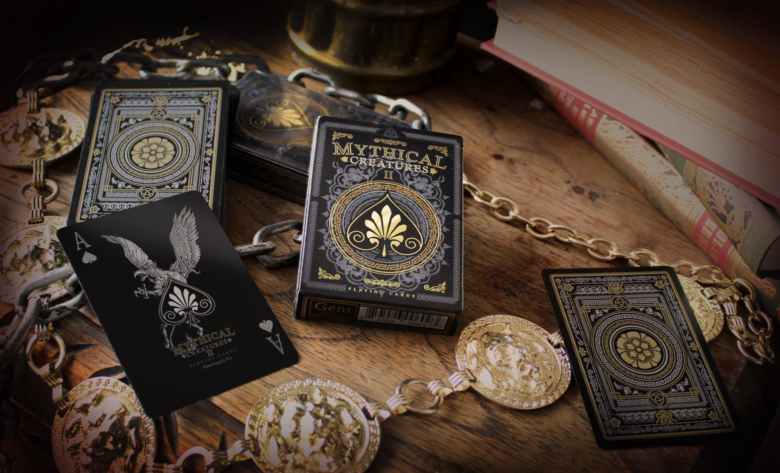 Mythical Creatures II Playing Cards - Black Silver & Gold Edition ...