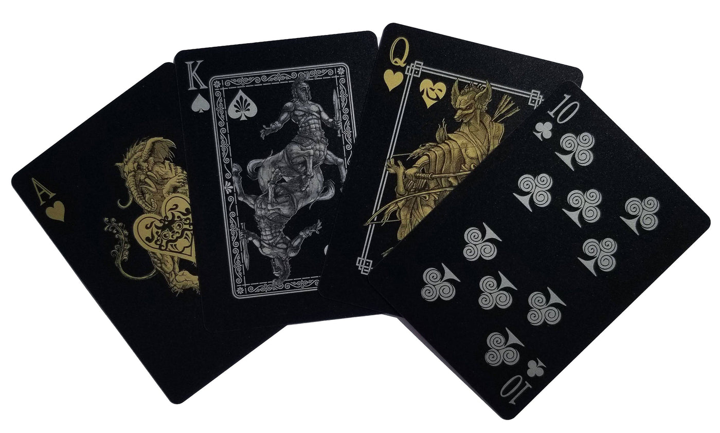 Mythical Creatures II Playing Cards - Black Silver & Gold Edition ...