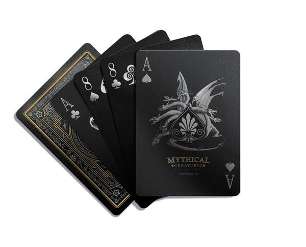 Mythical Creatures Playing Cards - Black Silver & Gold Edition - Gent ...
